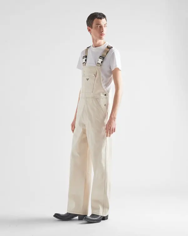 PRADA オーバーオール　46 Prada Bull Denim Overalls - Beige | Editorialist