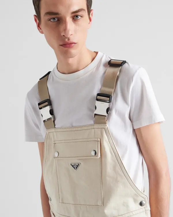PRADA オーバーオール　46 Prada Bull Denim Overalls - Beige | Editorialist
