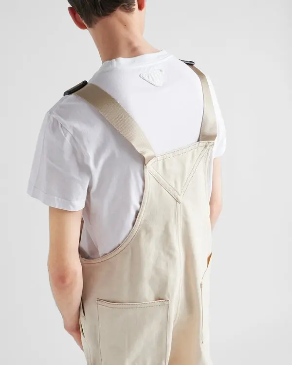Prada Bull Denim Overalls - Beige | Editorialist
