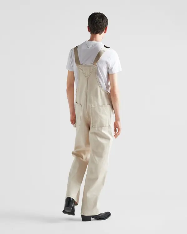 Prada Bull Denim Overalls - Beige | Editorialist
