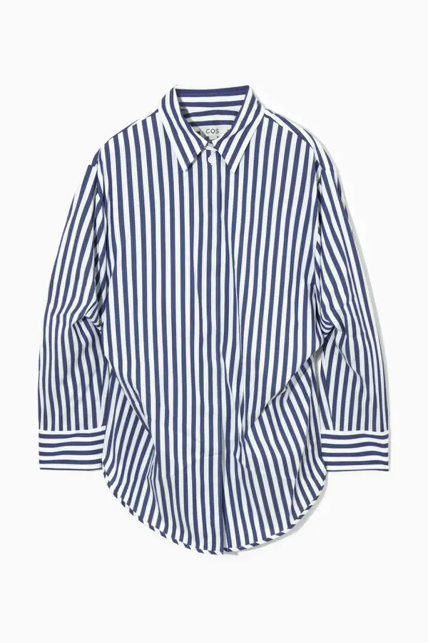 Cos Oversized Waisted Striped Shirt