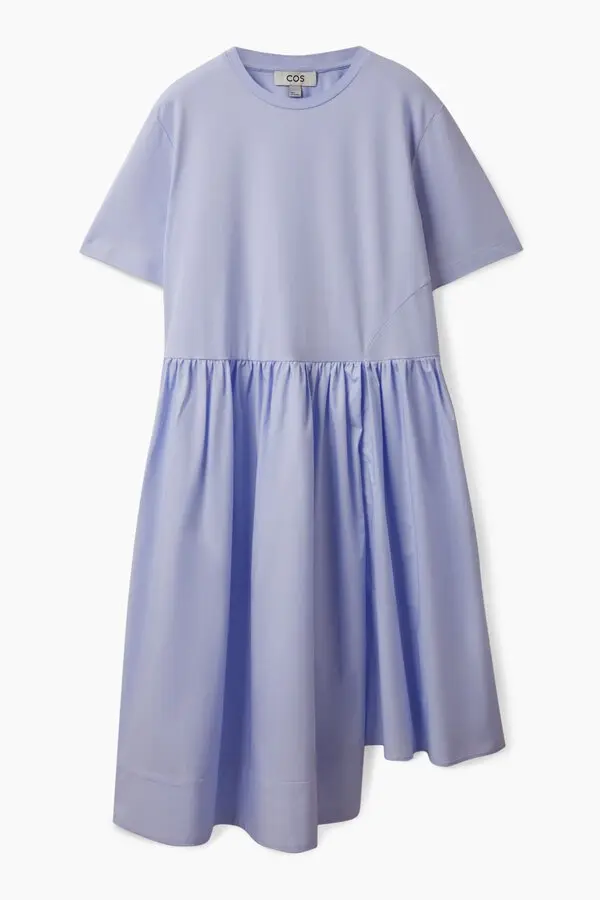 Cos A-Line Contrast Skirt Dress - Blue