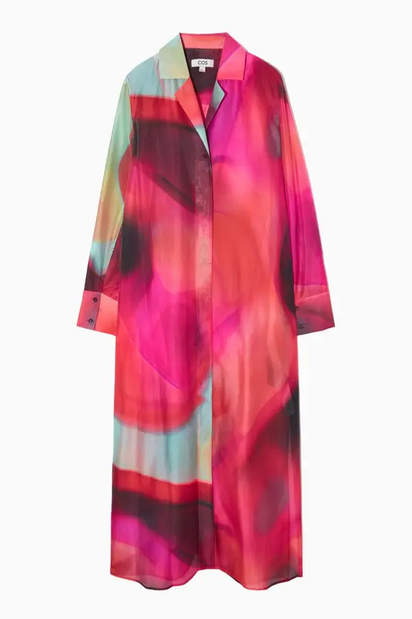Cos Printed Maxi Shirt Dress