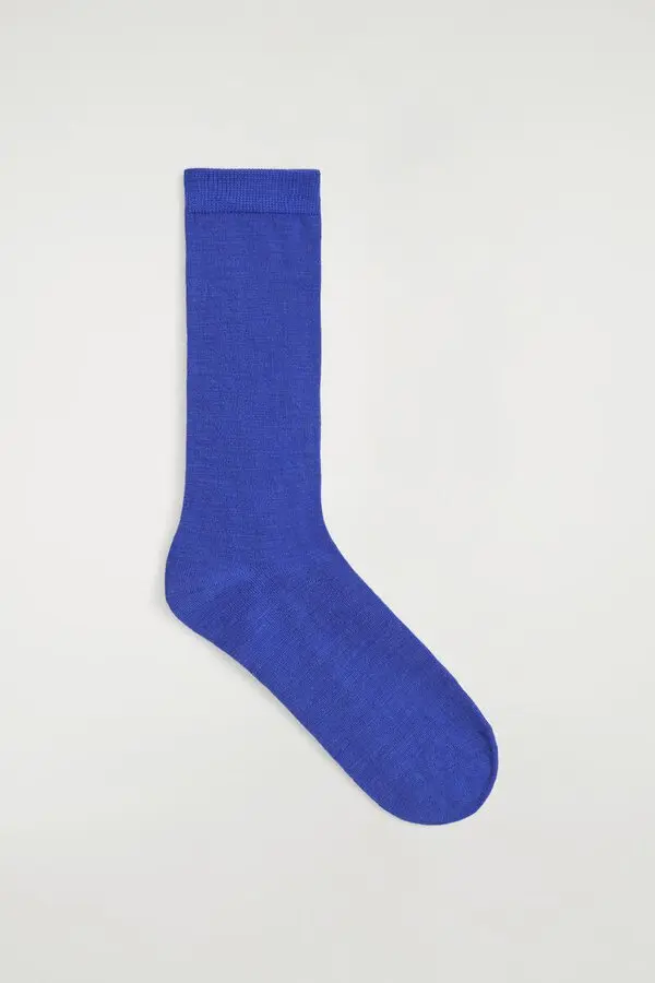 Cos Wool Blend Socks - Blue