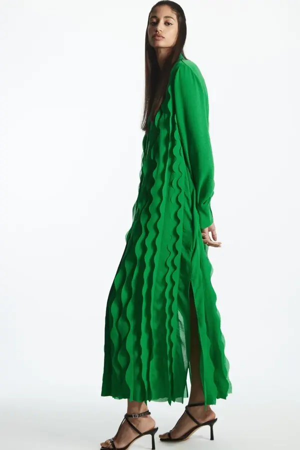 green emerald velvet dress COS Bandeau Maxi main image 1