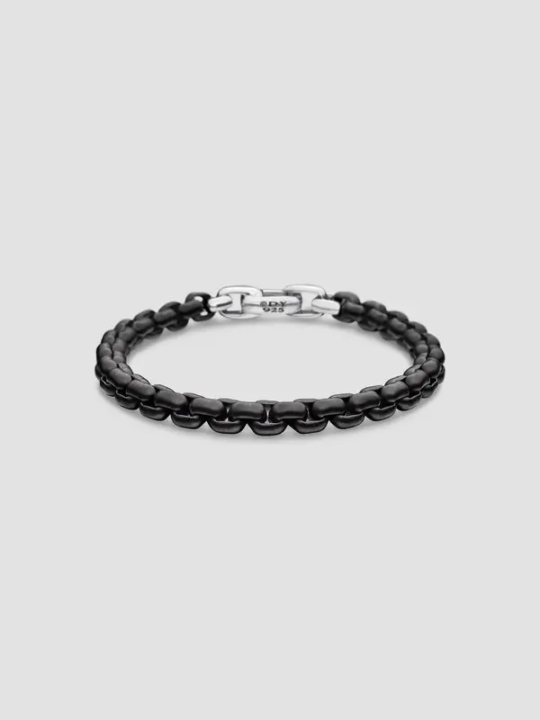 David Yurman Box Chain Bracelet - Black Silver