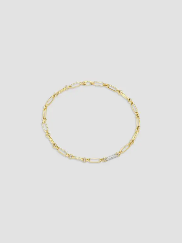 Roberto Coin Two-tone 18k & 0.38 Tcw Diamond Paper Clip Chain Necklace/18