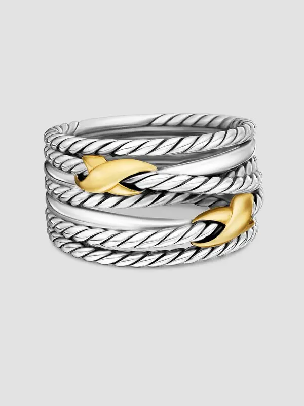 David Yurman Double X Crossover Ring In Sterling - Silver