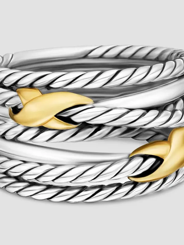 David Yurman Double X Crossover Ring In Sterling - Silver