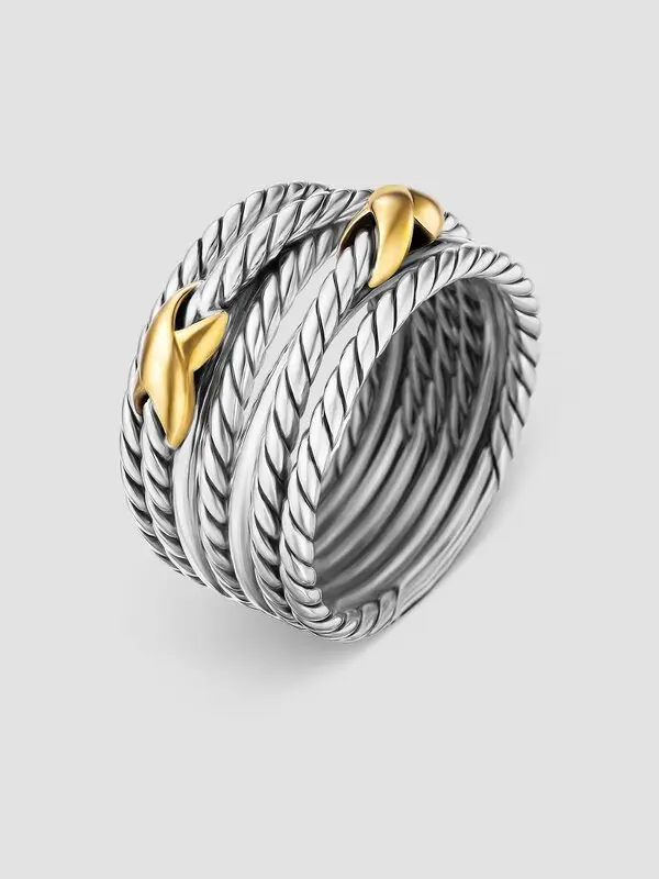 David Yurman Double X Crossover Ring In Sterling - Silver
