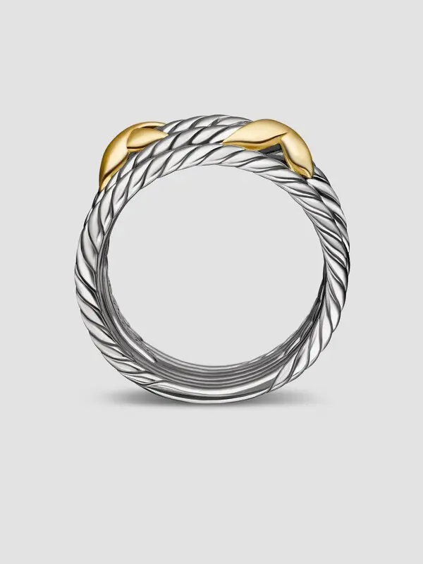 David Yurman Double X Crossover Ring In Sterling - Silver