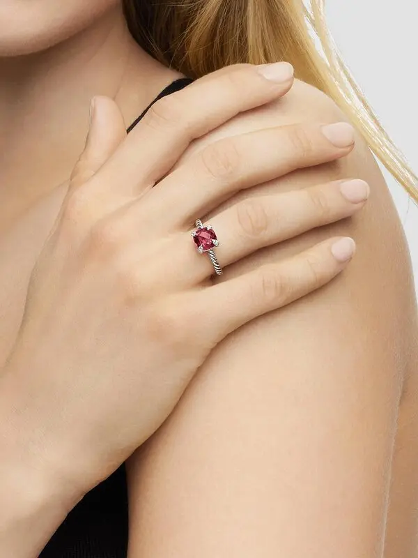 David Yurman Chatelaine Ring With Pavé Diamonds - Garnet