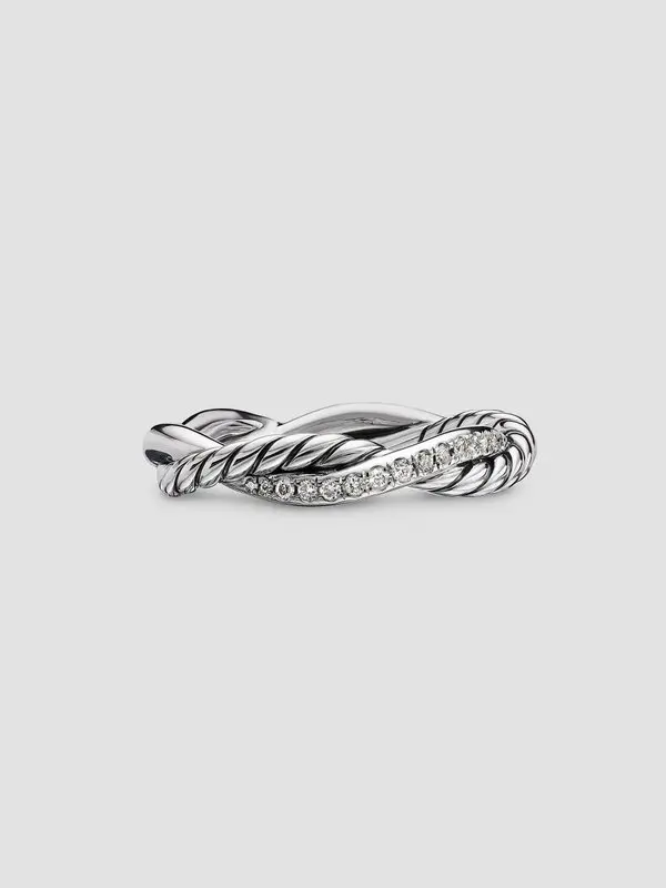 David Yurman Petite Infinity Band Ring With Pavé Diamonds - Diamond