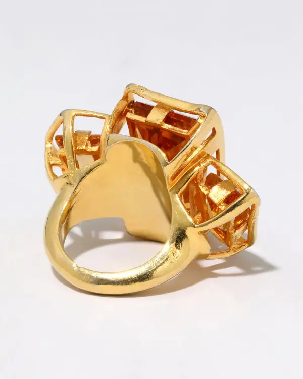 Alexis Bittar Archive Modern Geometric Framed Stone Ring