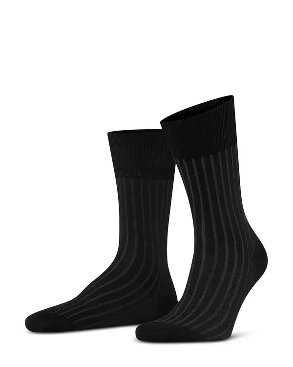 Falke Shadow Mercerized Dress Socks - Gray/white