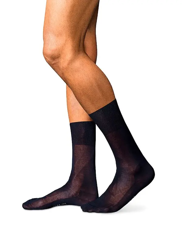 Falke No. 9 Fil D'ecosse Mercerized Dress Socks - Dark Navy