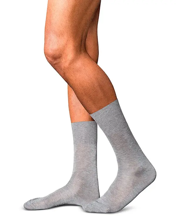 Falke No. 9 Fil D'ecosse Mercerized Dress Socks - Light Gray Melange