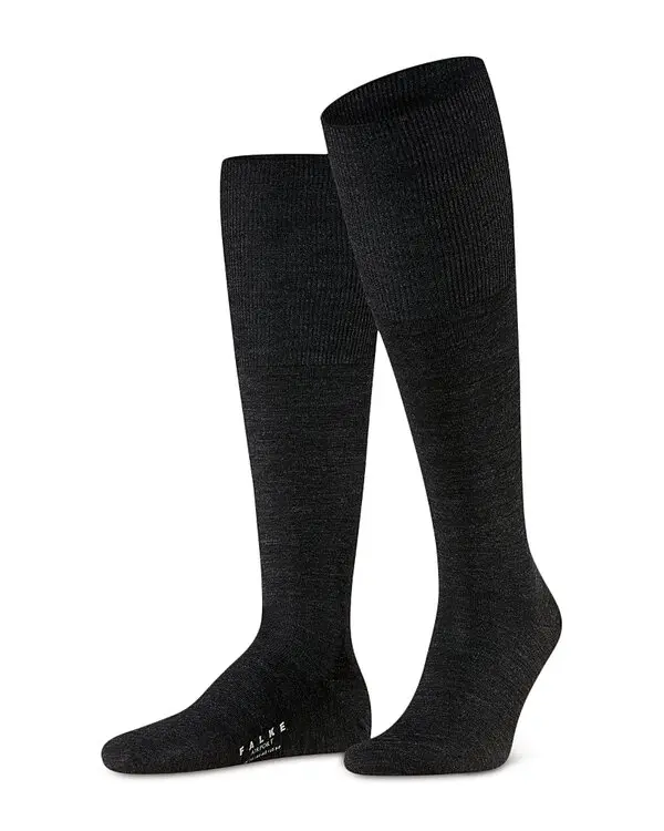 Falke Airport Merino Wool Blend Knee High Socks - Anthra Melange