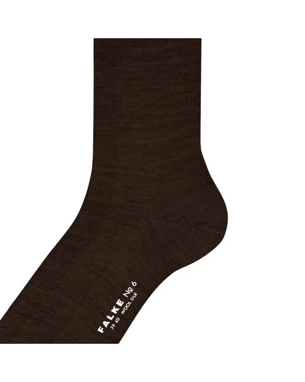 Falke No. 6 Merino Wool, Silk & Nylon Dress Socks - Brown