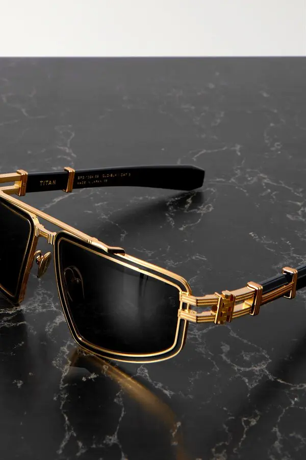 Balmain Titan Aviator-style Gold-tone And Acetate Sunglasses