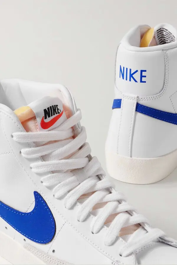 Nike Blazer Mid '77 Vintage Suede-trimmed Leather Sneakers