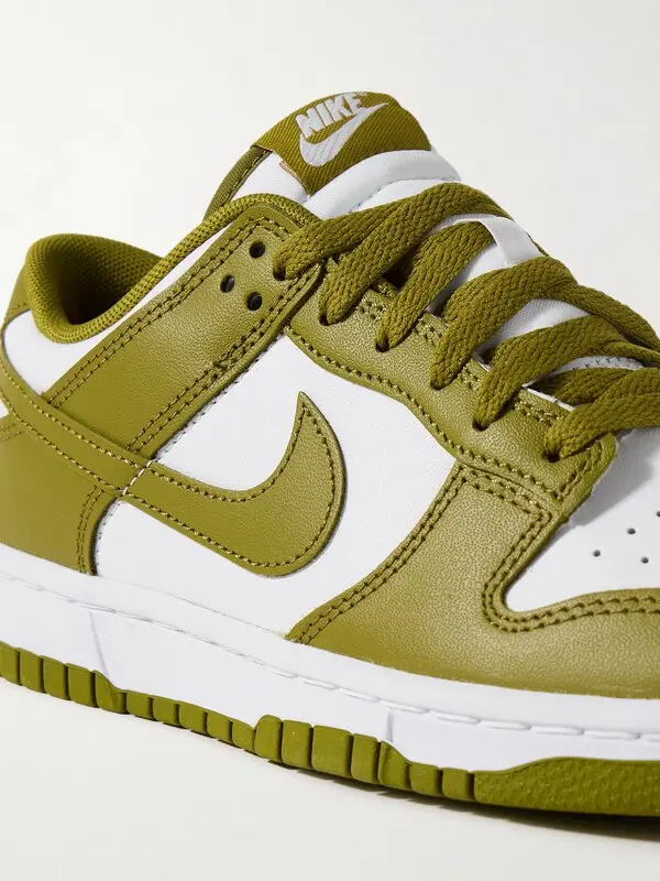 Nike Dunk Low Retro Leather Sneakers - Green