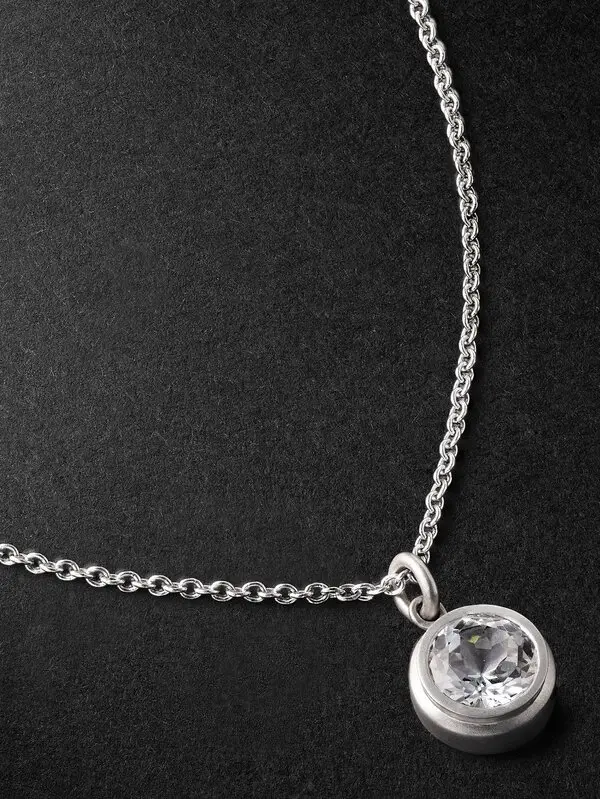42 SUNS 14-karat White Gold Topaz Pendant Necklace