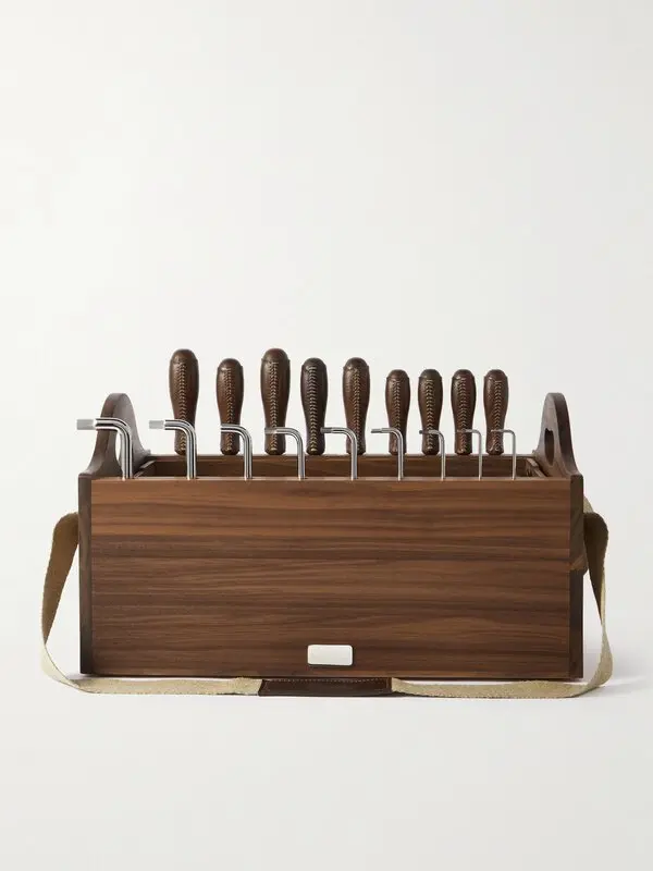 LORENZI MILANO Stainless Steel And Leather Tool Set