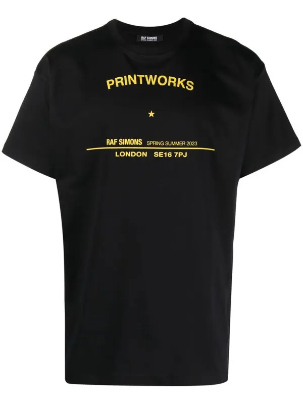 Raf Simons Printworks Tour T-Shirt In Black - 64% Off | Editorialist