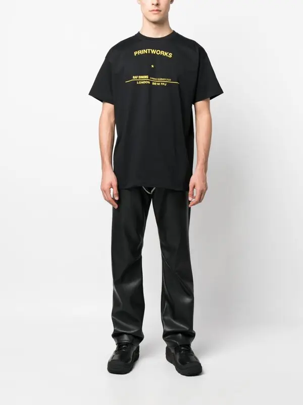 Raf Simons Printworks Tour T-Shirt In Black - 64% Off