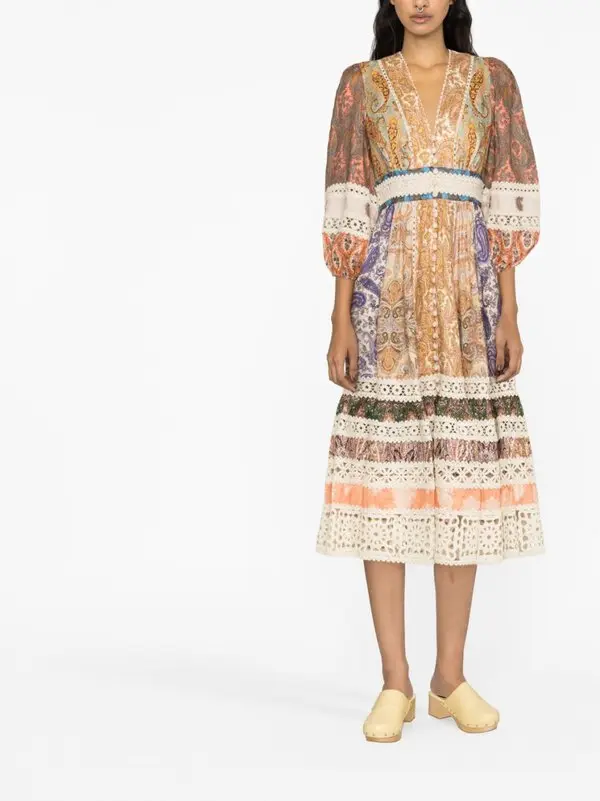 Zimmermann Devi Printed Linen Midi Dress