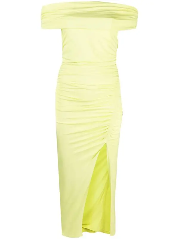 SELF-PORTRAIT Off-shoulder Draped Midi Dress