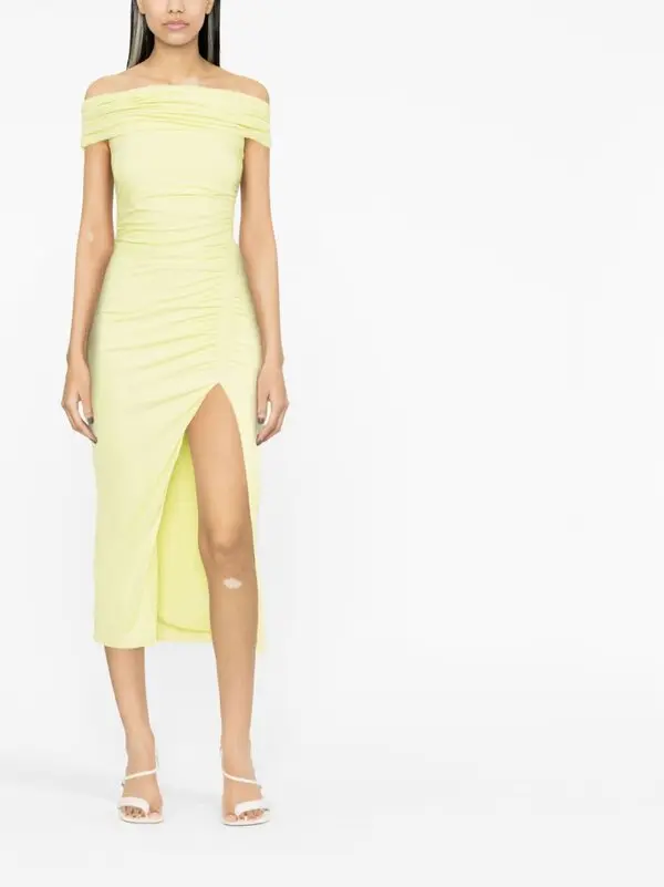 SELF-PORTRAIT Off-shoulder Draped Midi Dress
