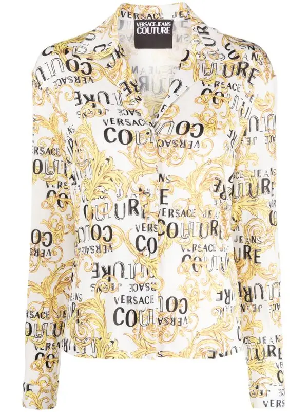 Versace Logo Printed Shirt - White