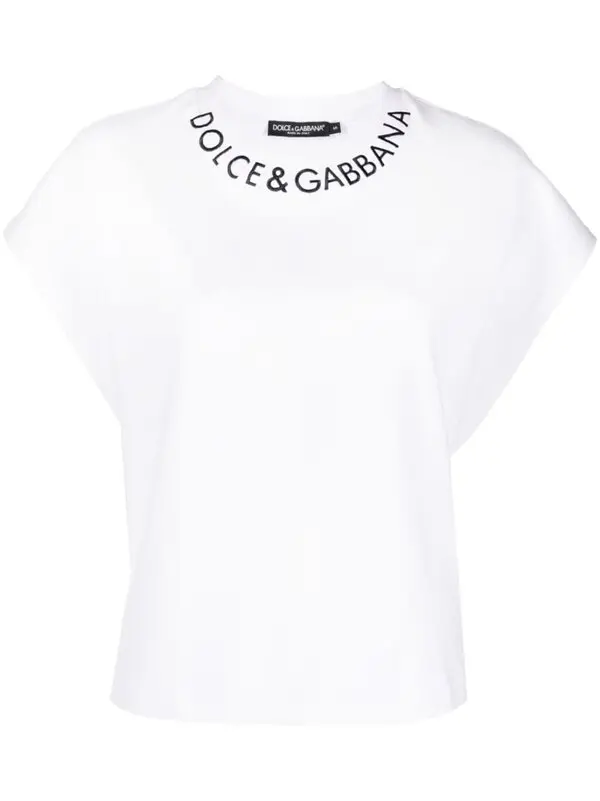 Dolce & Gabbana Logo-embroidered Cotton T-shirt