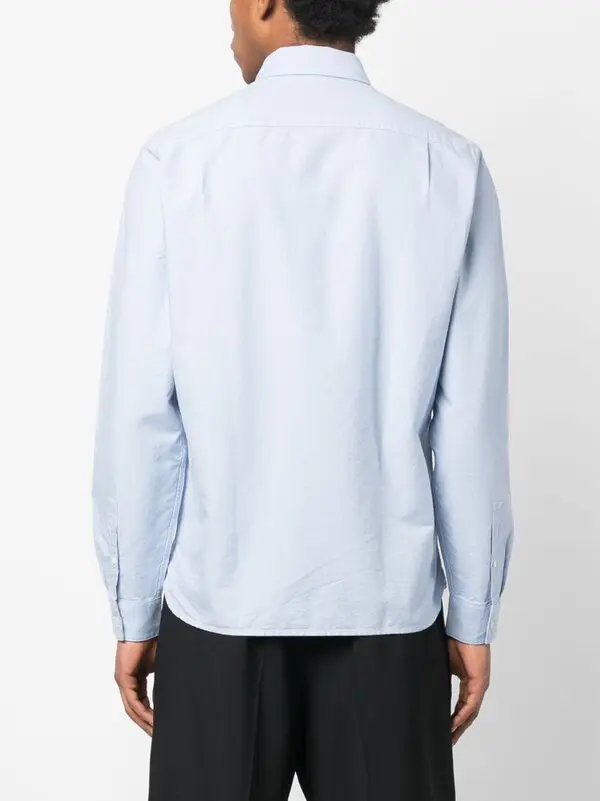 Fred Perry Logo-embroidery Cotton Shirt - Blue