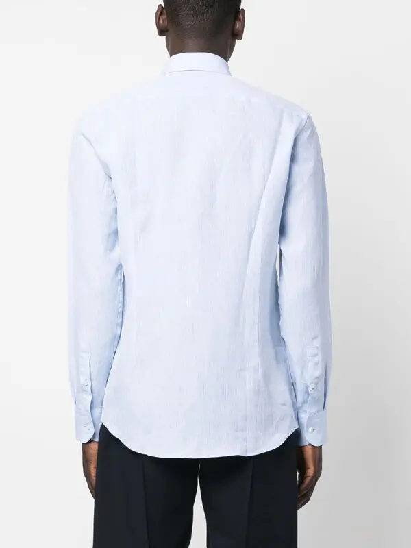 BOSS Long-sleeve Linen Shirt - Blue