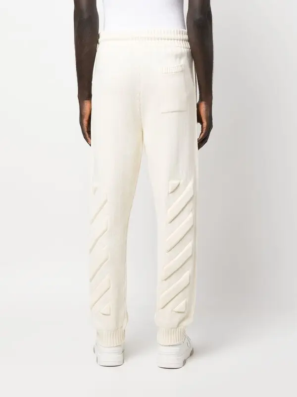 Off-White Diag-stripe Knitted Track Pants - Neutrals