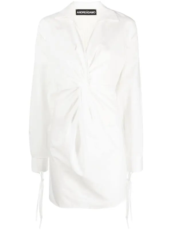 ANDREĀDAMO Long-sleeve Shirt Dress - White