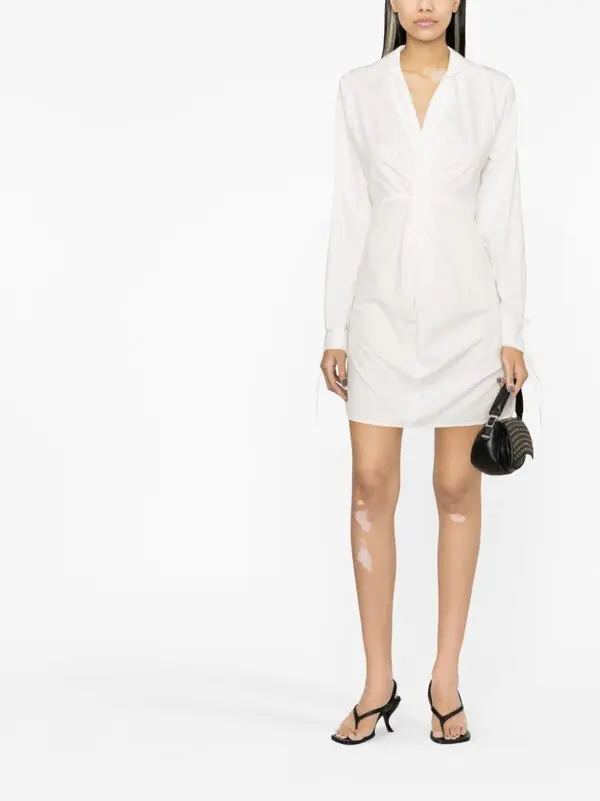 ANDREĀDAMO Long-sleeve Shirt Dress - White