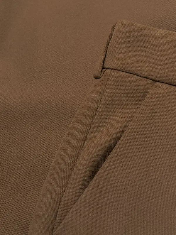 Balmain Slit-detail Wool Trousers - Brown