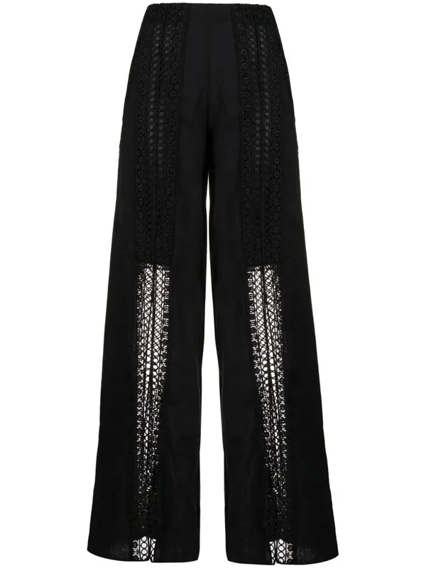 Charo Ruiz Ibiza Embroidered-panel Cotton Trousers