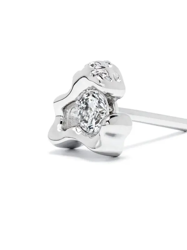 MARIA BLACK 14kt White Gold Diamond Stud Earring - Silver