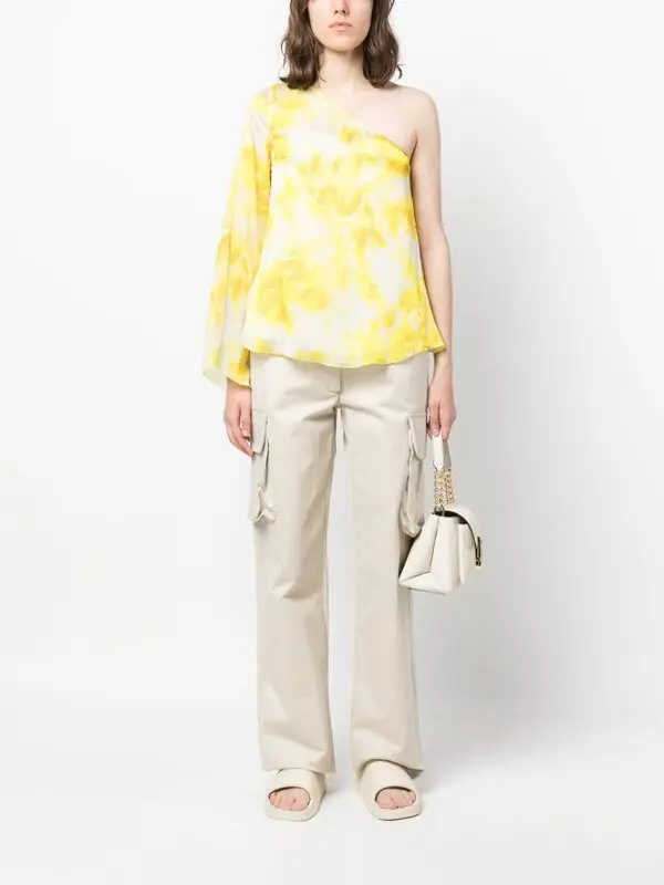 Liu Jo One-sleeve Floral-print Blouse