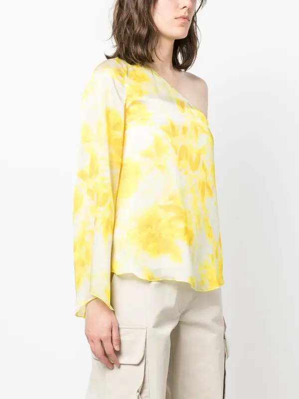 Liu Jo One-sleeve Floral-print Blouse