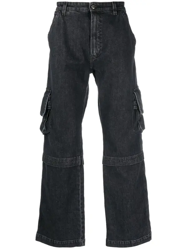 HTC LOS ANGELES Straight-leg Denim Cargo Jeans
