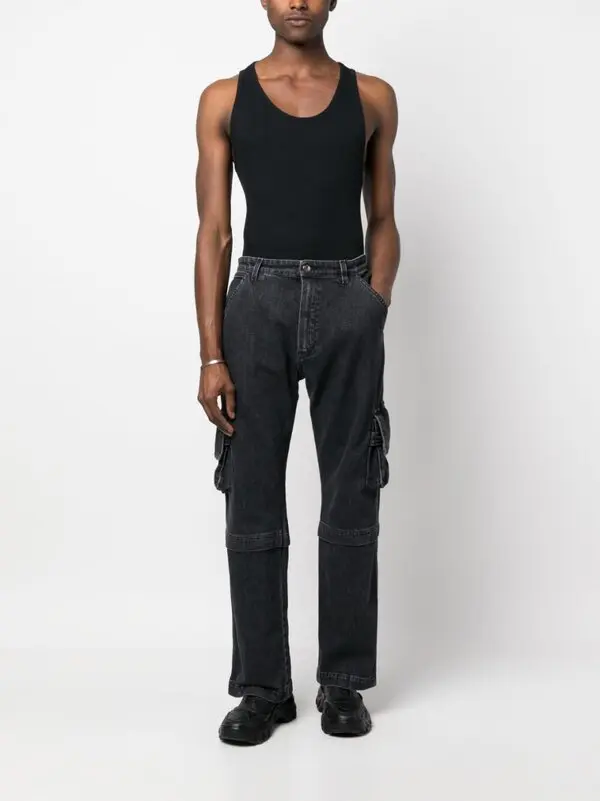 HTC LOS ANGELES Straight-leg Denim Cargo Jeans