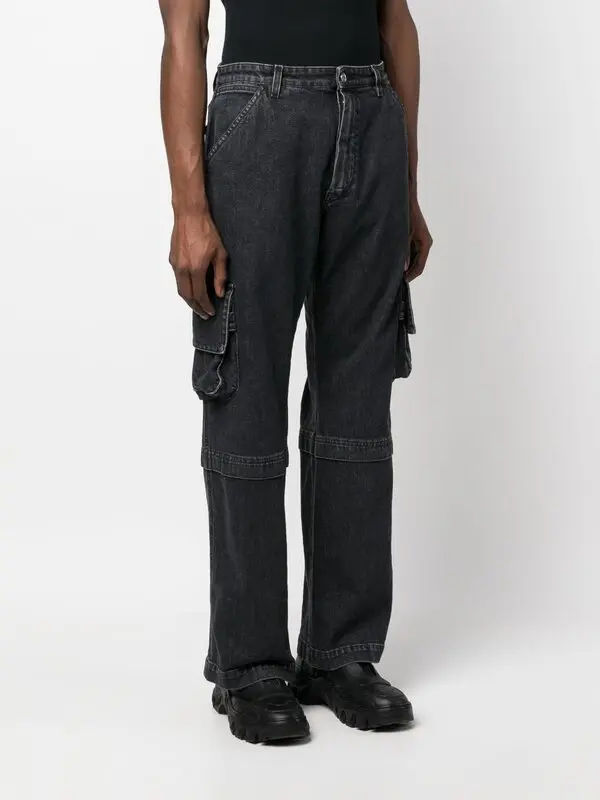HTC LOS ANGELES Straight-leg Denim Cargo Jeans