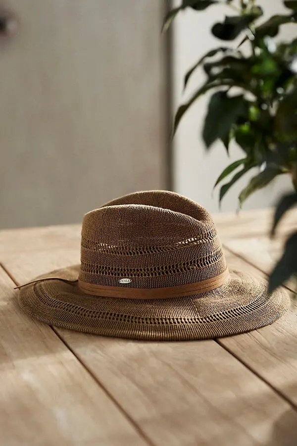 TERRAIN Vented Crown Sun Hat With Faux Suede Trim - Brown