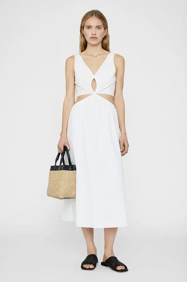 ANINE BING Dione Midi Dress With Cutouts